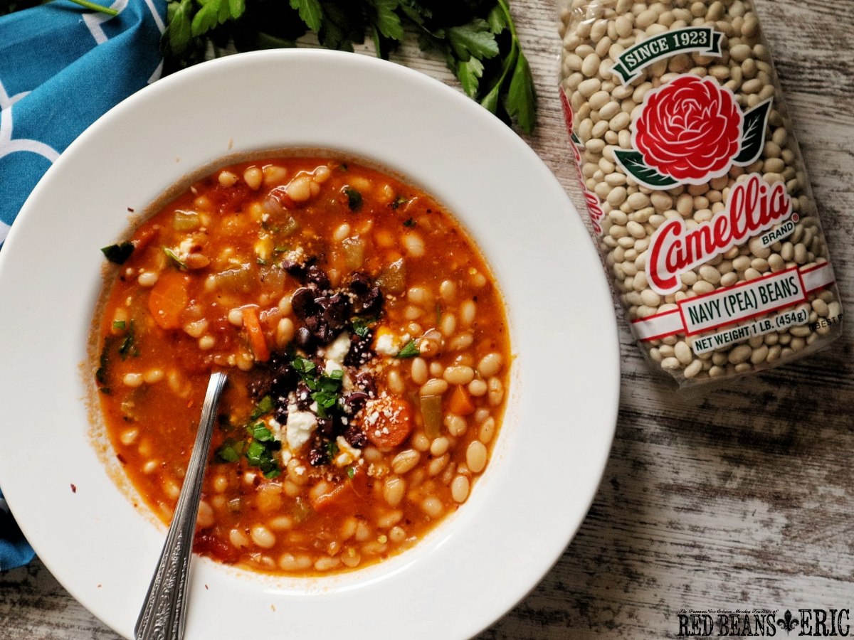 Greek White Bean Soup - Fasolada | Red Beans and Eric